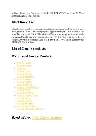 Who Owns Google? Top Alphabet (Google) Shareholders | PDF