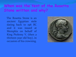 Who really owns the Rosetta Stone? English team | PPTX