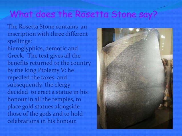 Who really owns the Rosetta Stone? English team | PPTX