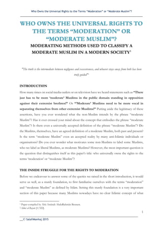 Who own sthe_universal_rights_to_the_terms_moderation_or_moderate ...