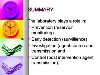 the role of the laboratory in out break management | PPT