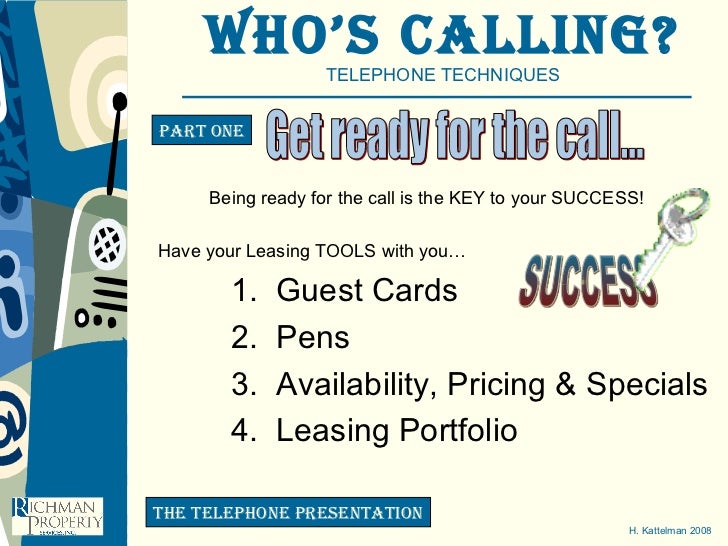 Who\'s Calling - Telephone Techniques