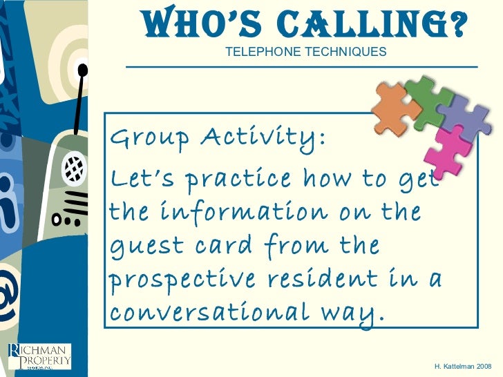 Who\'s Calling - Telephone Techniques