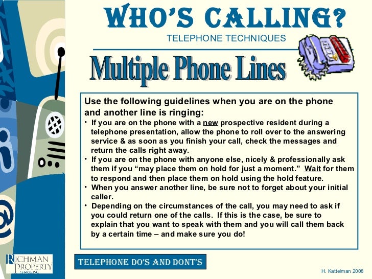 Who\'s Calling - Telephone Techniques