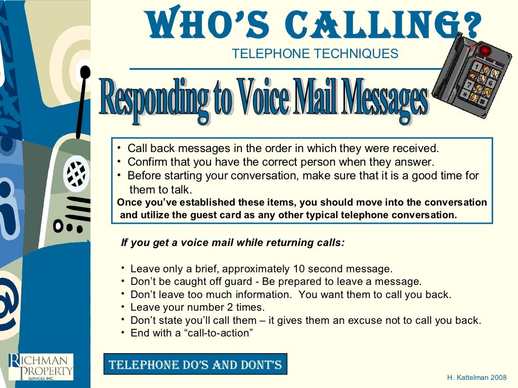 Who\'s Calling - Telephone Techniques