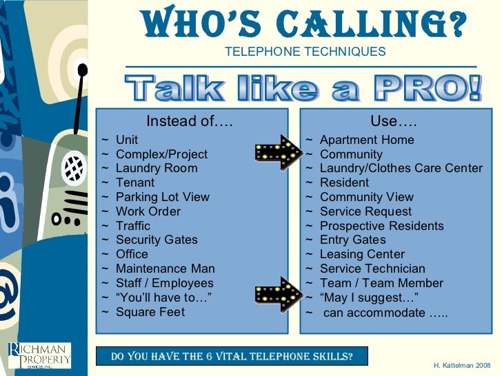 Who\'s Calling - Telephone Techniques