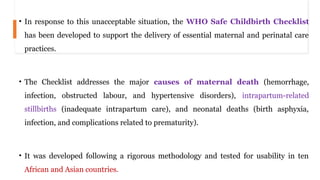 WHO Safe Childbirth checklist for presentation.pptx