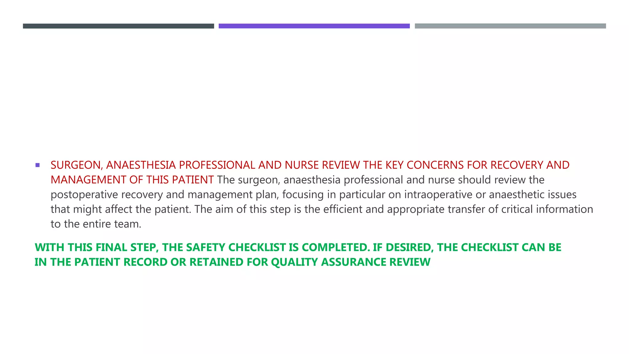 Who safe surgical practice guidelines | PPTX