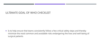 Who safe surgical practice guidelines | PPTX