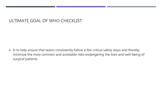 Who safe surgical practice guidelines | PPTX | First Aid | Injuries