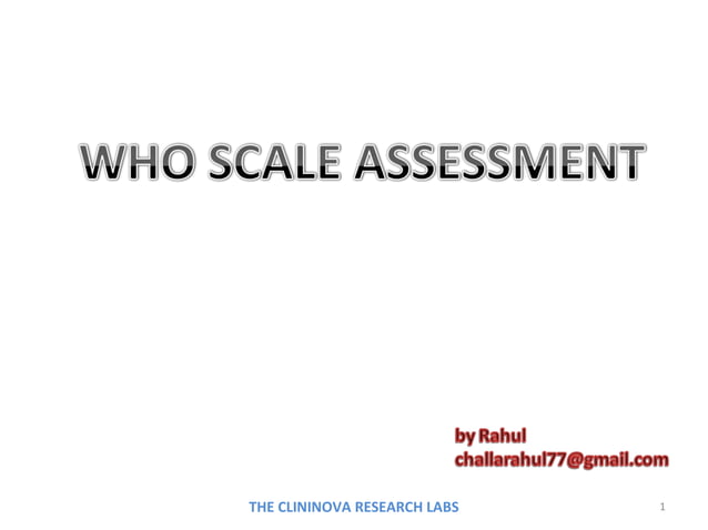 Who scale assessment | PPT