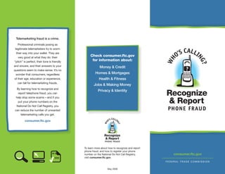 Who's Calling? Recognize and Report Phone Fraud | PPT