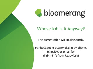 Board ... CEO ... Staff: Whose Job is it Anyway? | PPT