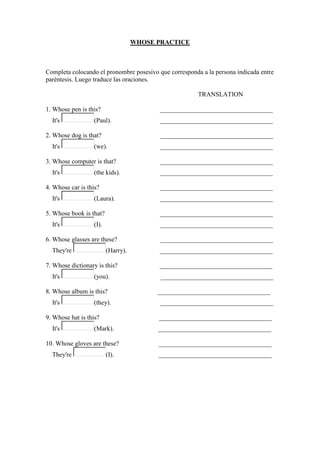 Whose HOMEWORK | DOCX