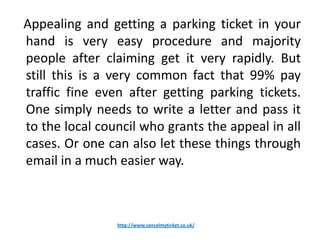 Who should appeal parking tickets | PPTX