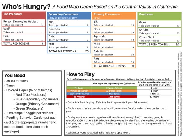 Food Web Food Chain Game | PDF | Reptiles | Pets