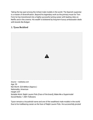 Who’s the Wealthiest_ The Richest Male Models in the World You Need to ...