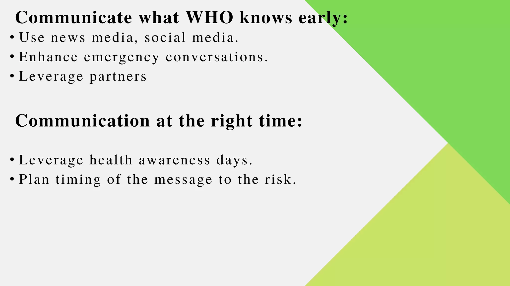 Who strategic communication framework | PPTX