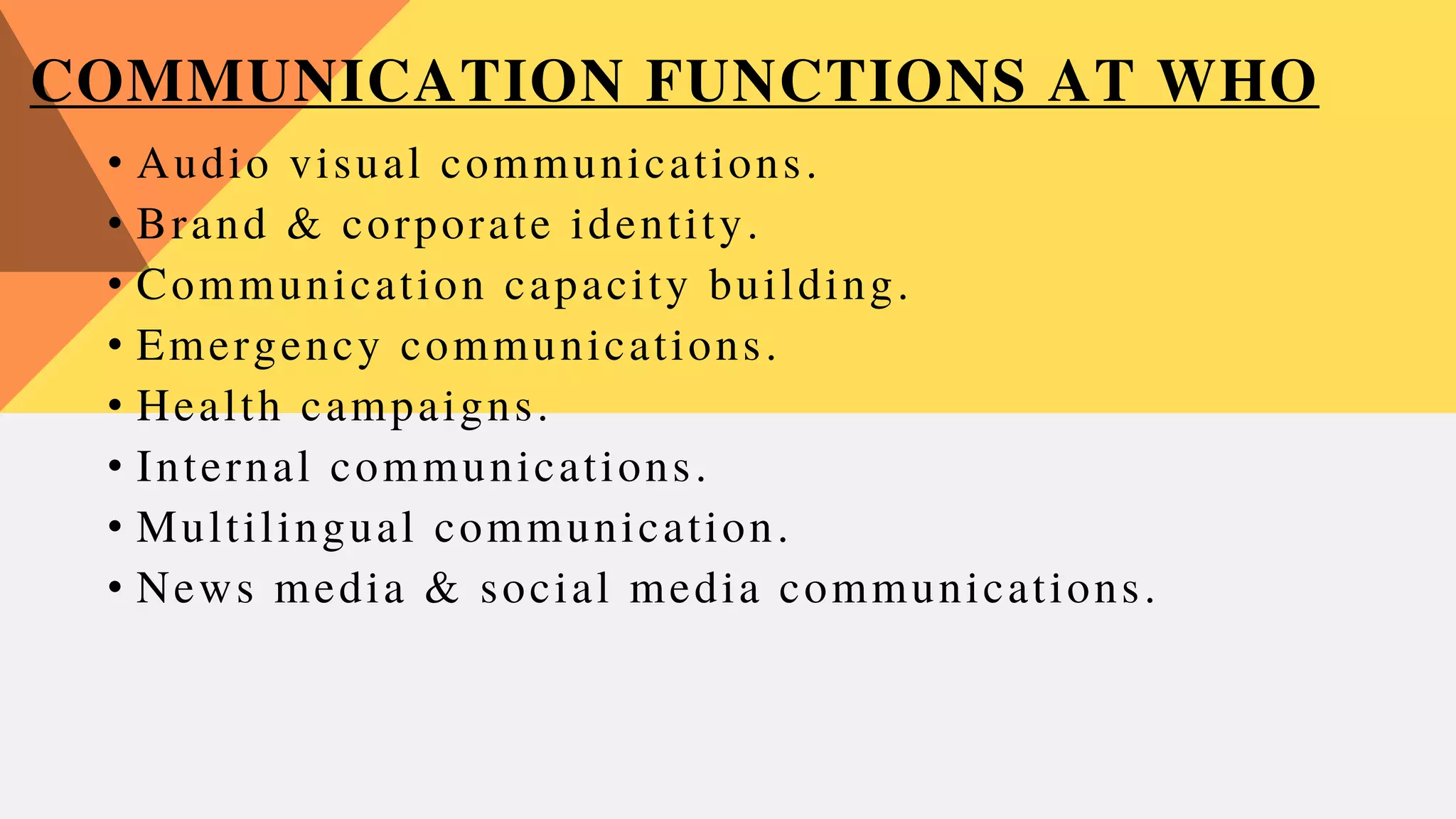 Who strategic communication framework | PPTX
