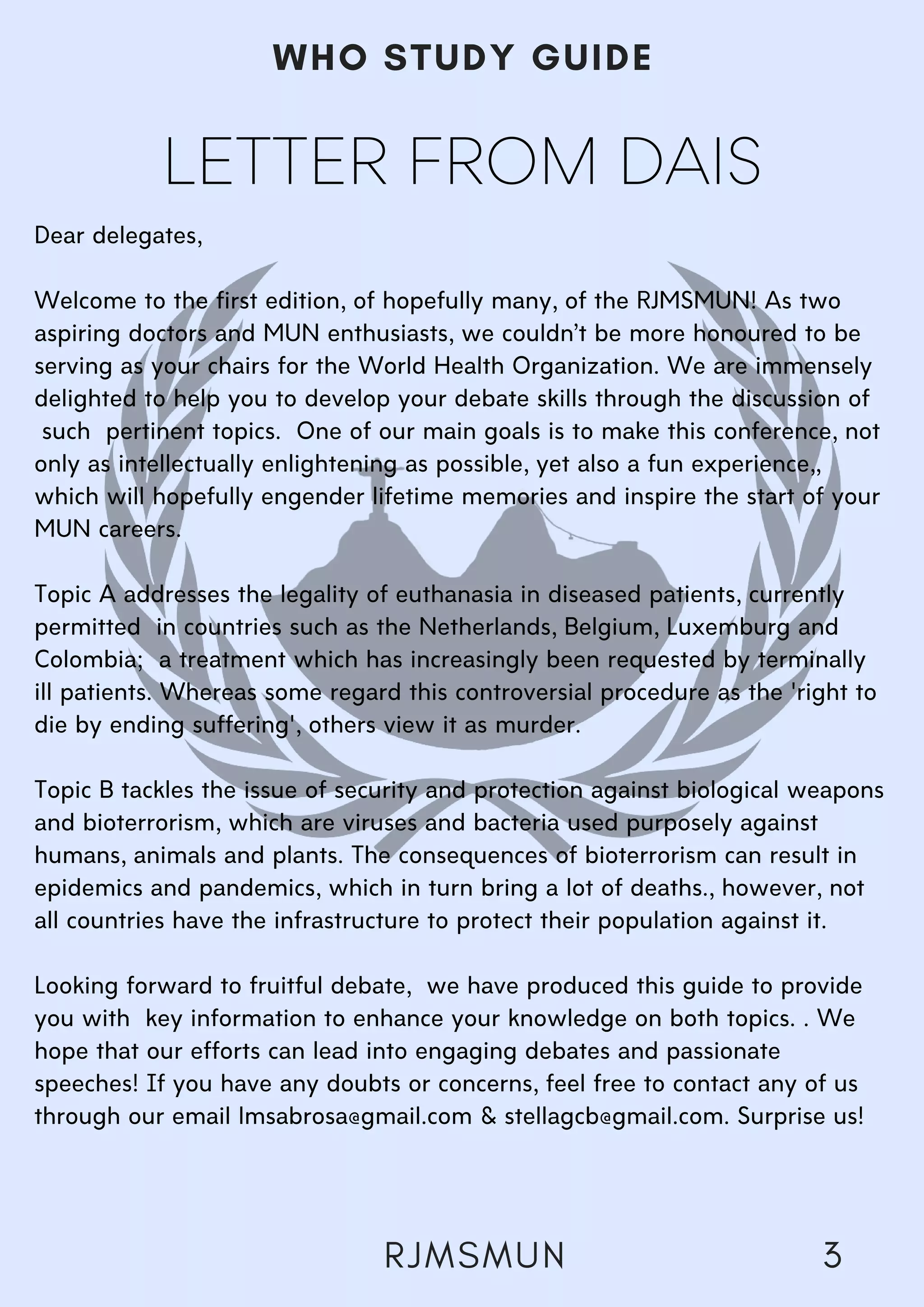 World Health Organisation Study Guide | PDF