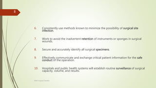 Who Surgical Checklist: Principles and Procedures | PPTX