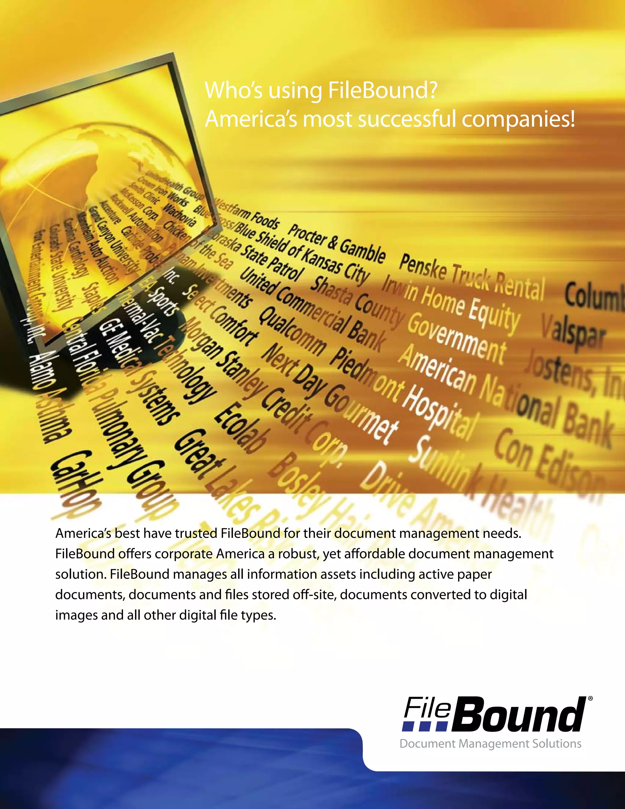 Whos Using Filebound Brochure | PDF | Free Download