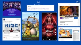 A complete digital marketing strategy presentation for Disney+. | PPTX