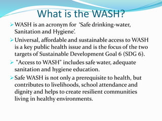 WHO WASH project and planning & implementation of EH programmes | PPTX