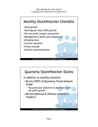 Who's Watching Your Club's Stocks? | PDF