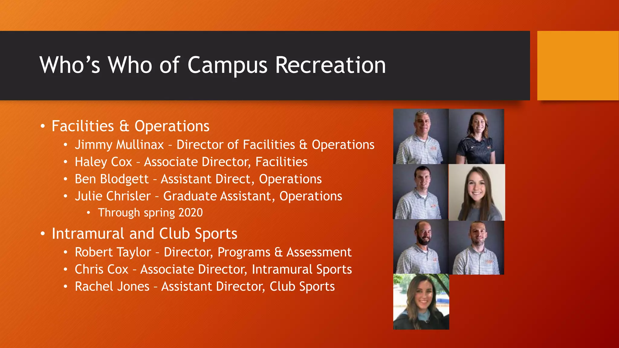 Who's Who of Campus Rec | PPT