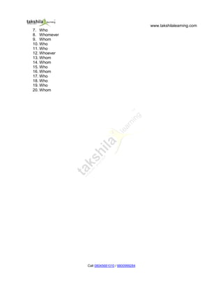Who vs Whom - How to Use Who and Whom - English Grammar | PDF