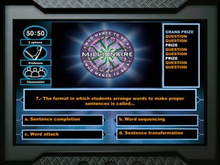 Who wants to be a millionaire? | PPT