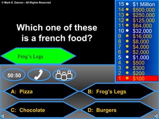Who wants to be a millionaire france | PPT