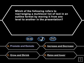 Who wants to be a millionaire power point | PPT