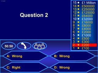 Who Wants To Be A Millionaire Question Layout