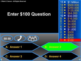 Who wants to be a millionaire template | PPT