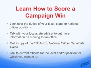 Who Wants to be an FBLA-PBL National Officer? | PPTX
