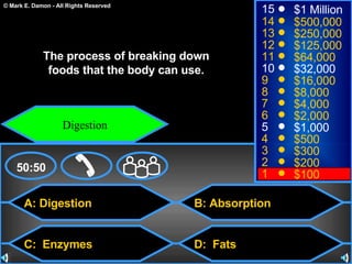 Who Wants To Be Milliionare Digestion And Excretion | PPT | Lung and ...