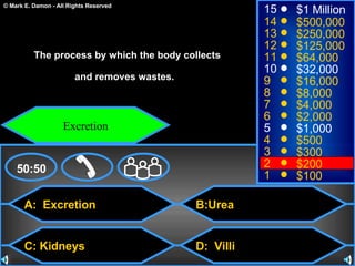 Who Wants To Be Milliionare Digestion And Excretion | PPT
