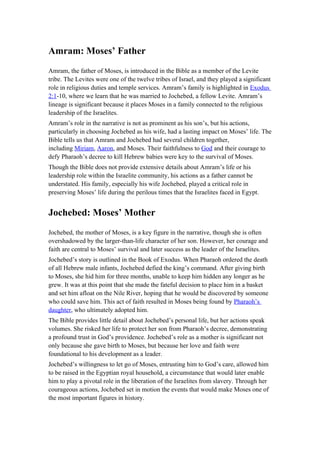 Who Was Moses’ Father and Mother .docx