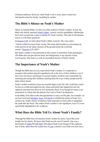 Who Was Noah’s Mother in the Bible .docx