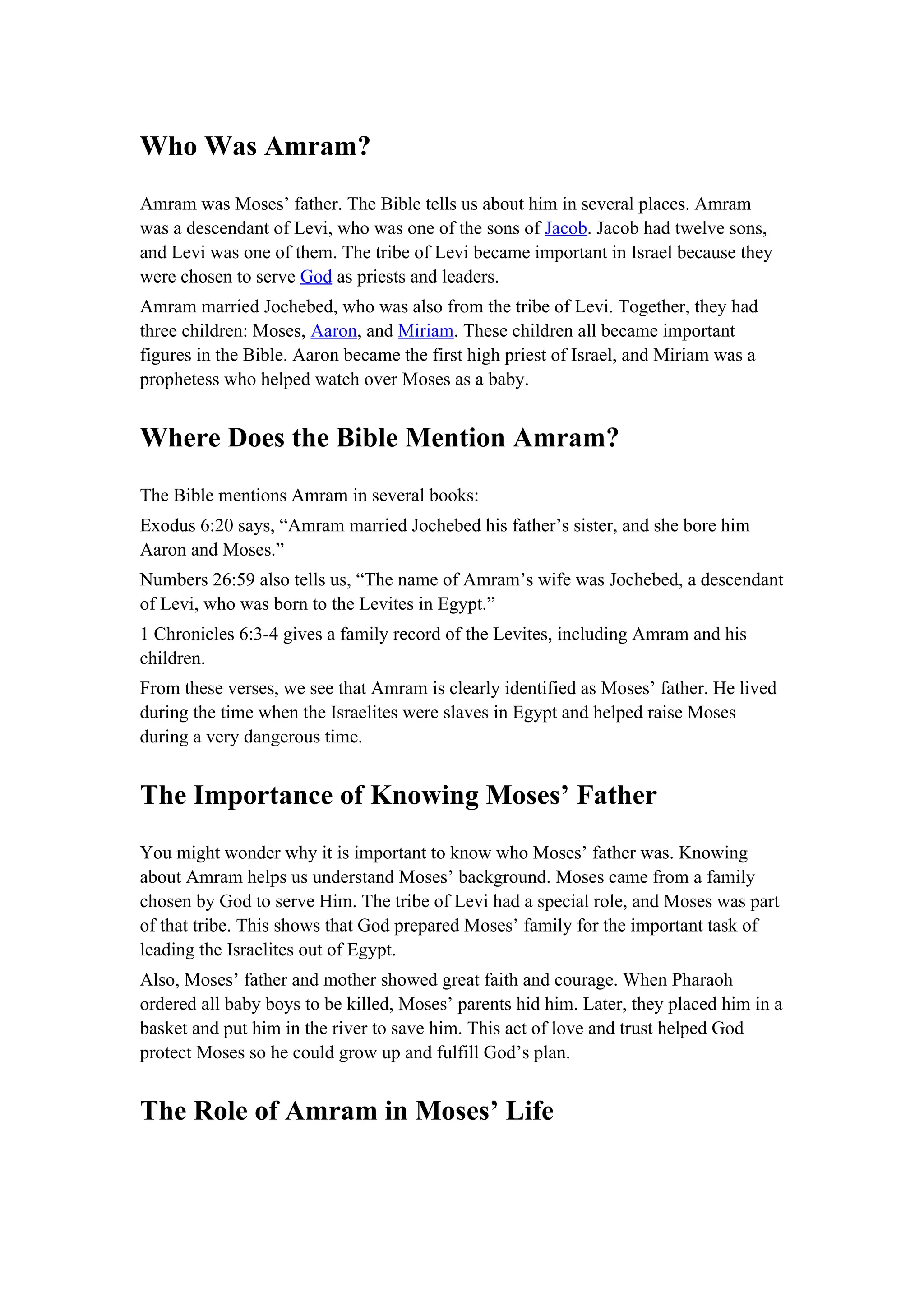 Who Was the Father of Moses in the Holy Bible.docx