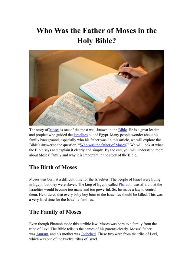 Who Was the Father of Moses in the Holy Bible.docx