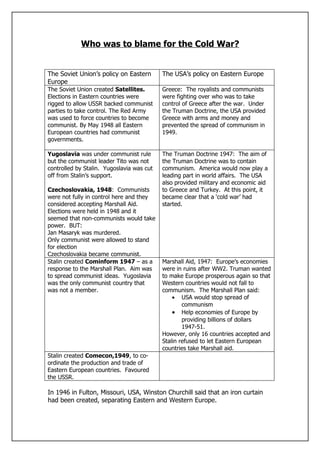 Who was to blame for the cold war | PDF