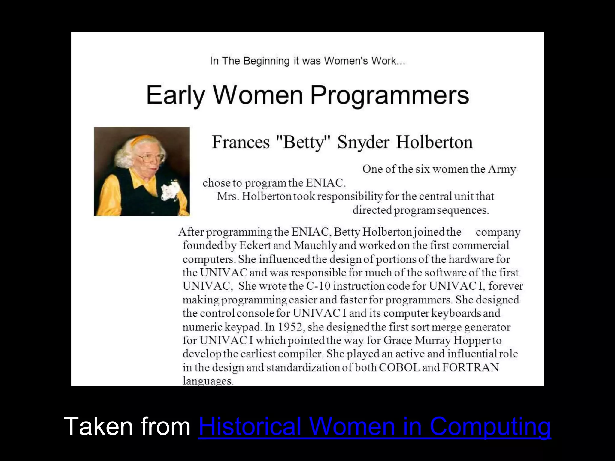 Who were the ENIAC Six? Why were these woman critical to computing? | PPTX
