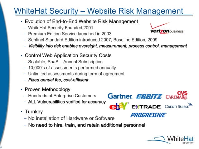 WhiteHat Security Presentation | PPT