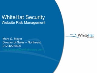 WhiteHat Security Presentation | PPT