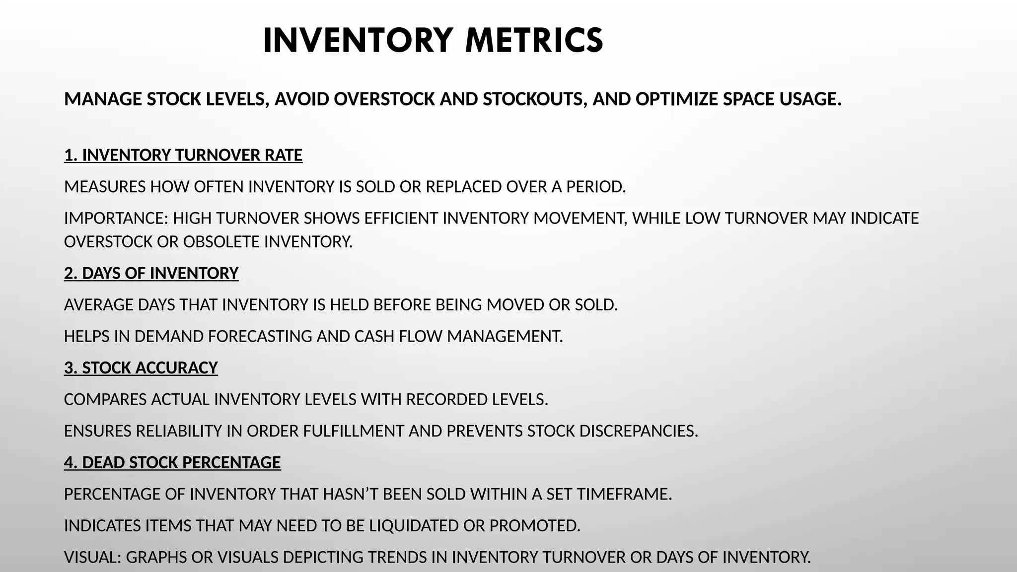 Warehouse metrics in supply chain managment | PPTX