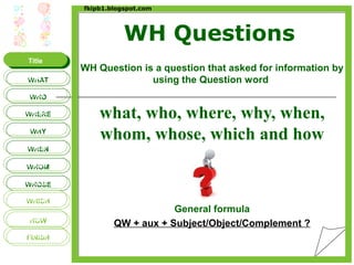 W hquestion | PPT