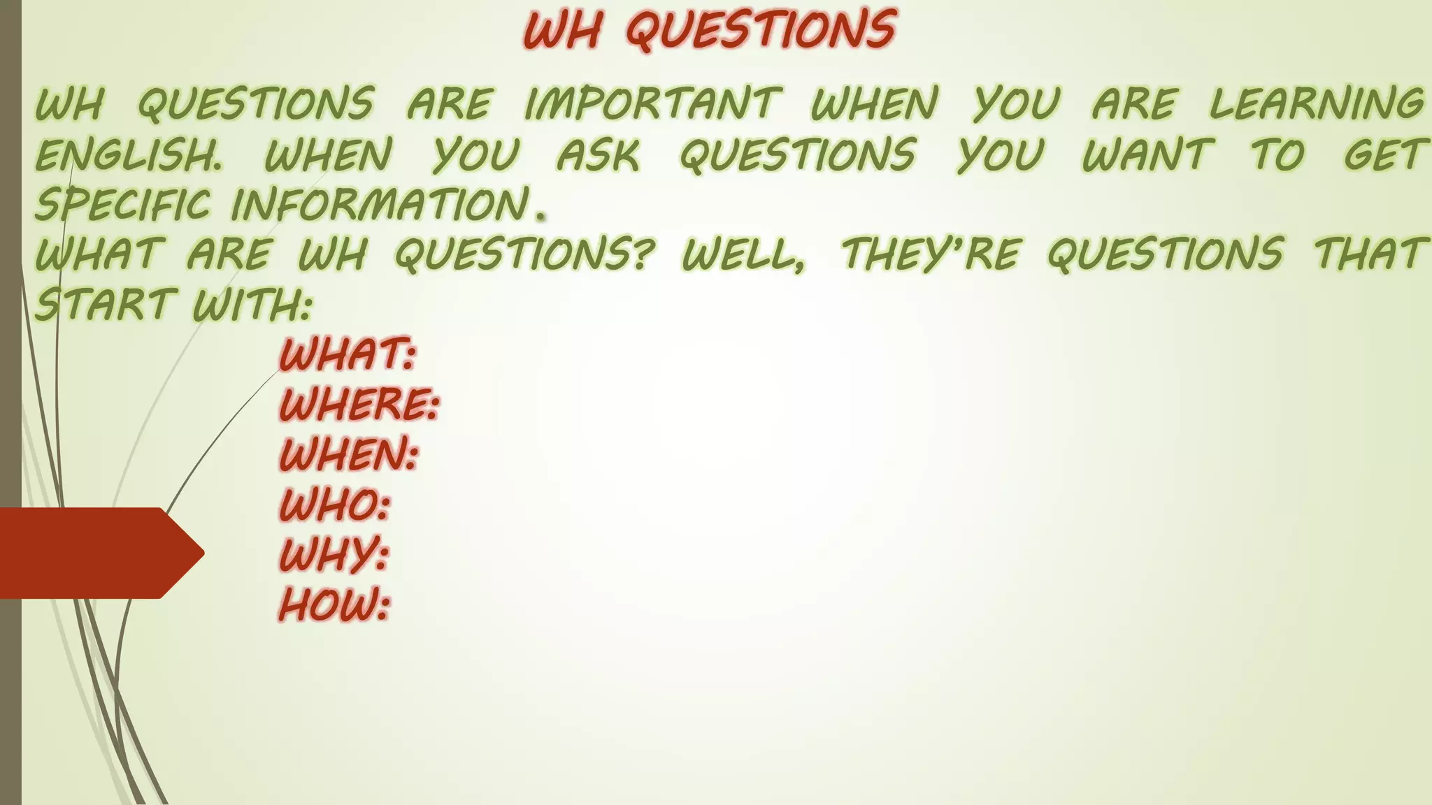Wh questions in English | PPTX